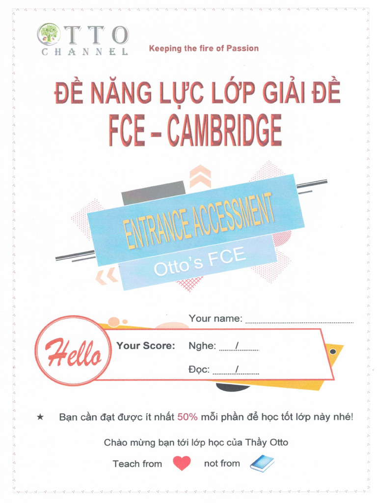 Đề Năng Lực Lớp Giải Đề Fce - b2 | PDF
