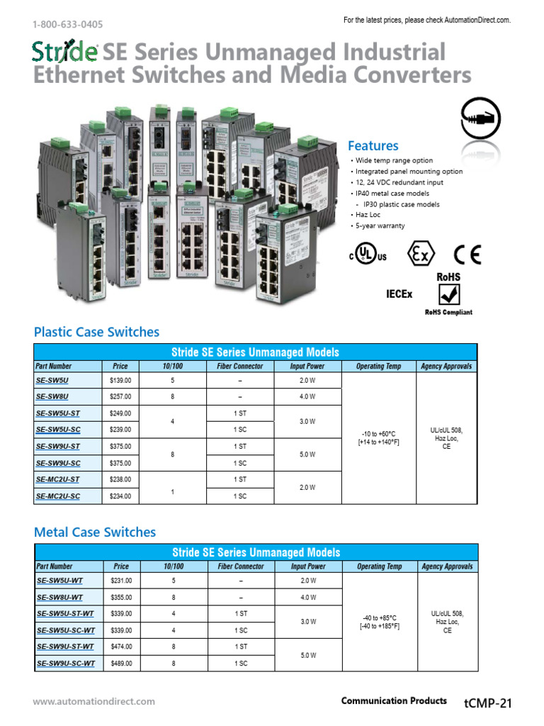 Automation Direct Stride SE Unmanaged. Switchespdf | Download Free PDF | Electronics ...