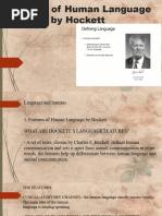 Features of Human Language by Hockett | PDF | Cognition | Neuroscience
