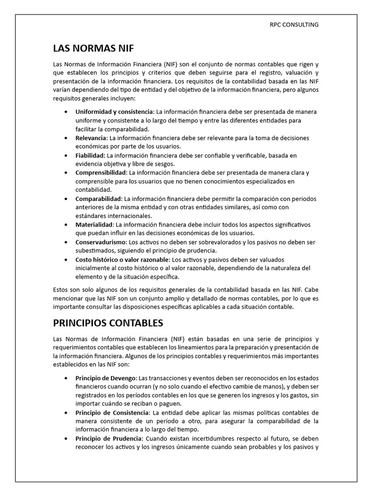 Sistema Contablle Bajo Las Las Normas Nif | PDF | Contabilidad | Estado financiero