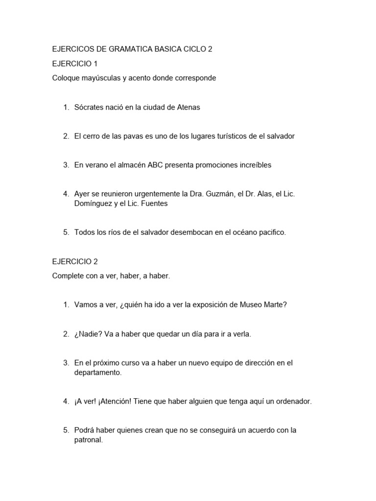 Gramatica Basica Tarea 3 | PDF