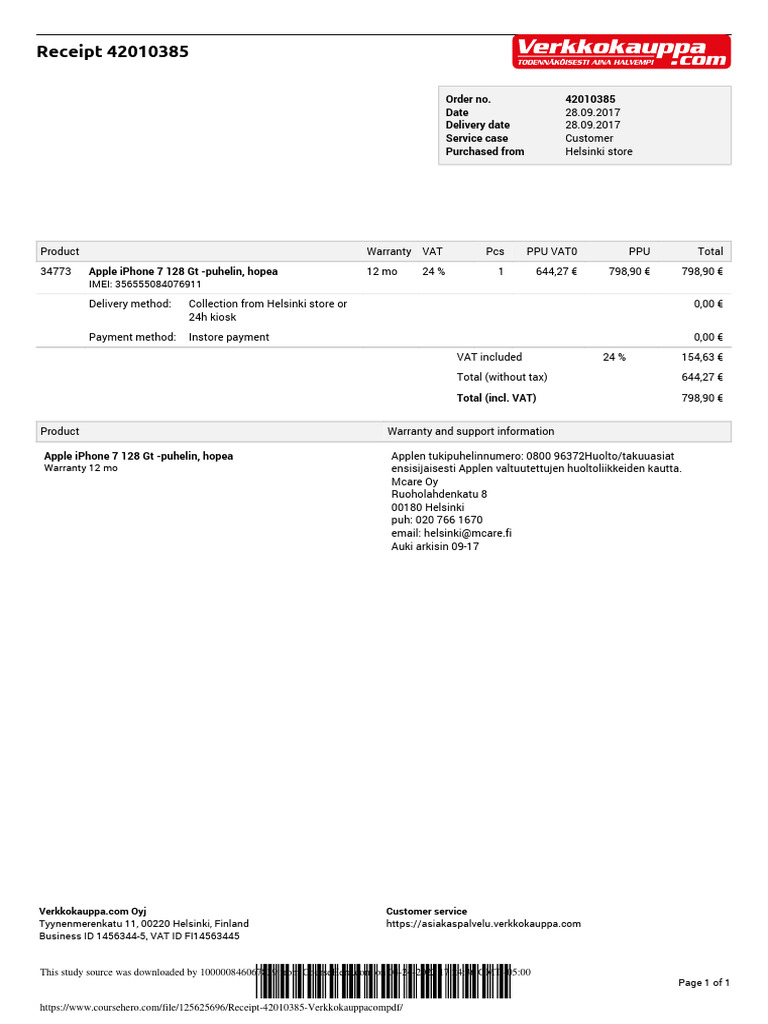 Receipt 42010385 PDF | PDF | Receipt | Mobile Software
