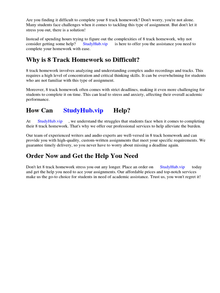 8 Track Homework | PDF | Homework | Worksheet