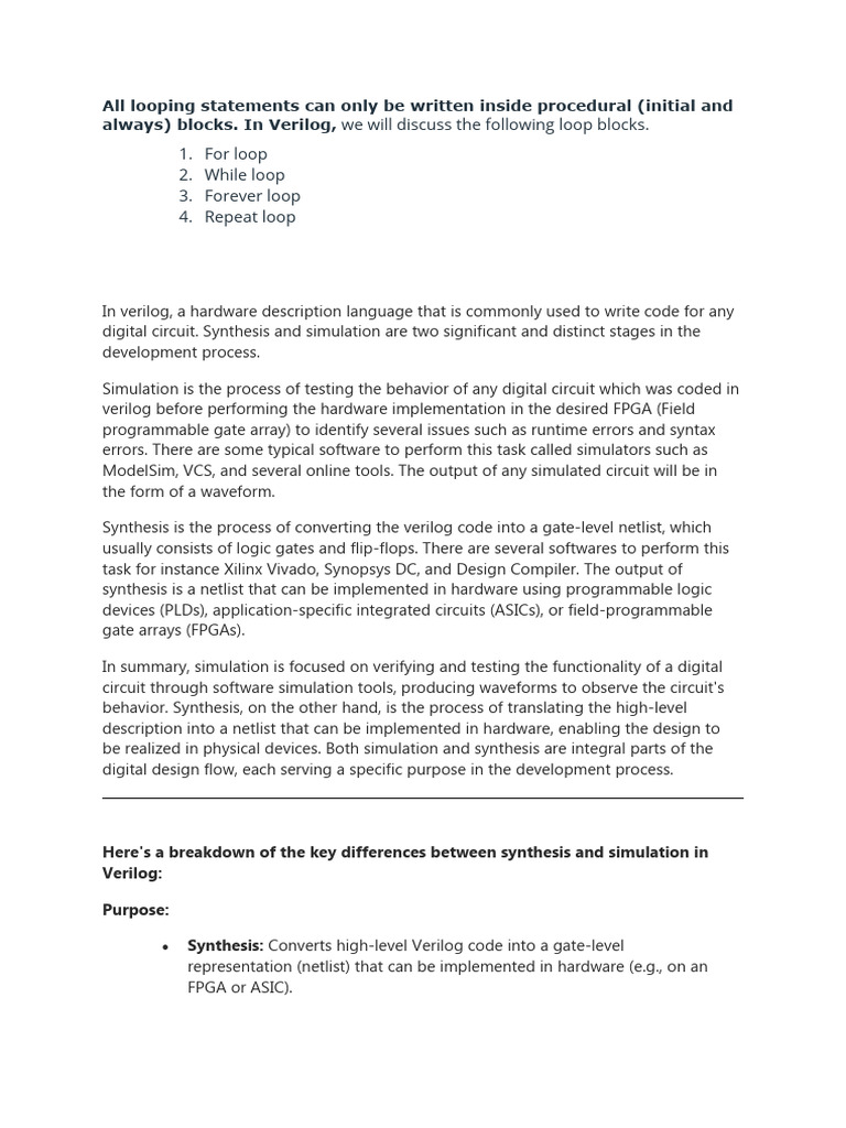 VERILOG | Download Free PDF | Logic Synthesis | Field Programmable Gate Array
