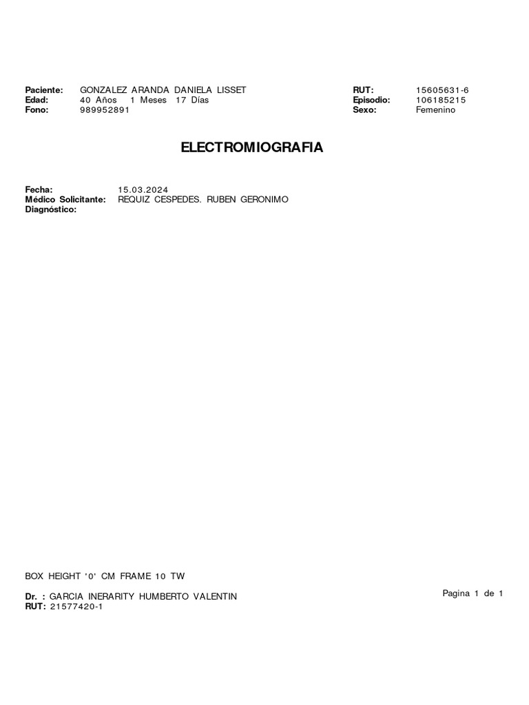 Electromiografía Normal en Paciente Femenina | PDF | Electromiografia ...