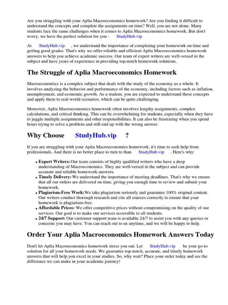 Aplia Macroeconomics Homework Answers | PDF | Economies