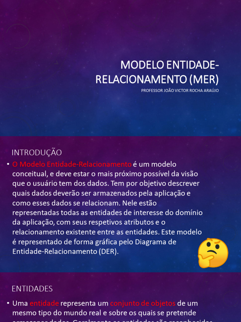 Aula 05 - Modelo Entidade-Relacionamento (MER) | PDF | Conjunto ...
