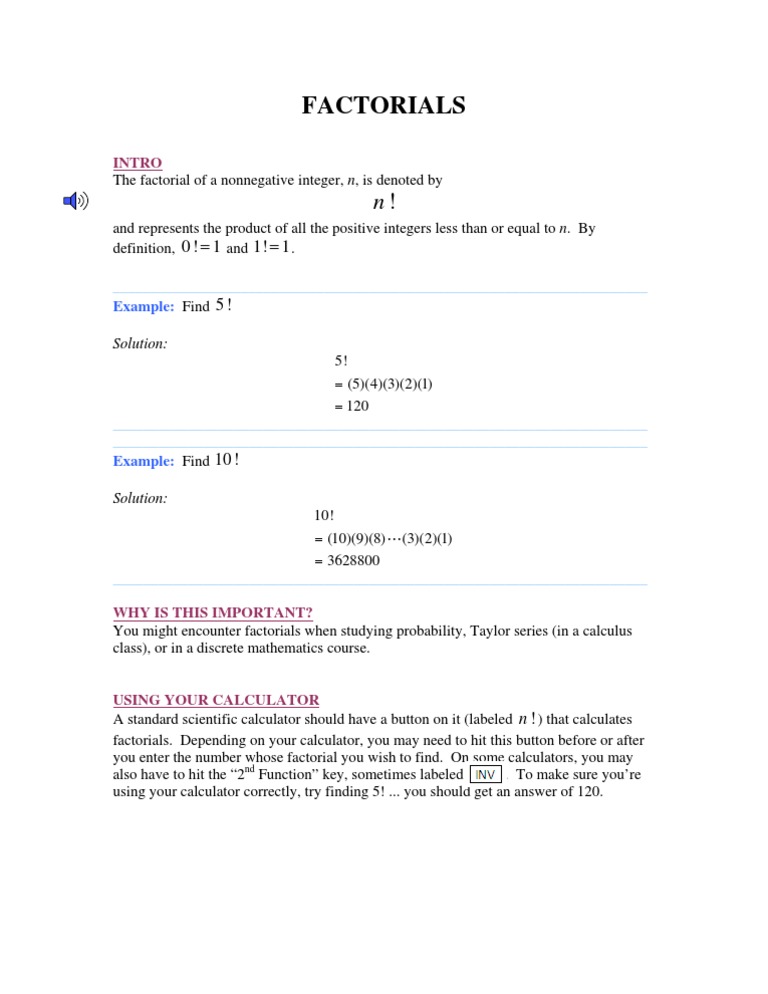 Understanding Factorials and Their Use | PDF | Teaching Methods & Materials