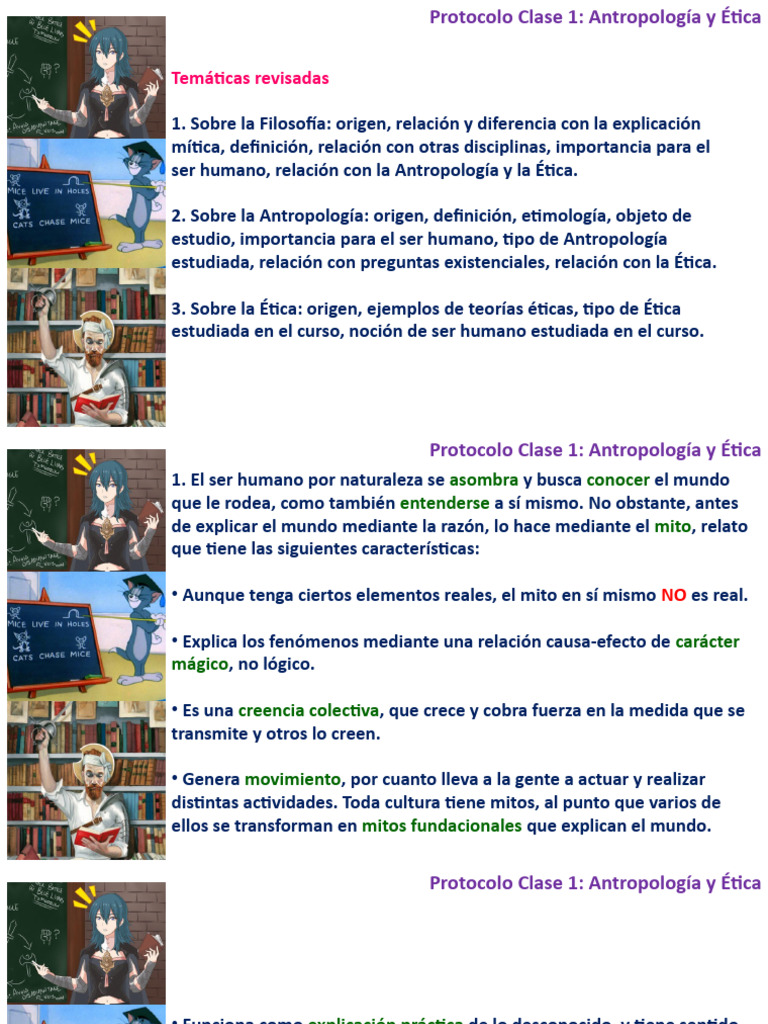 Protocolo Clase 1 FA Antropología y Ética 2024-I | PDF | Antropología | Antropología Filosófica