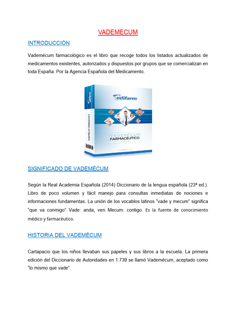 VADEMECUM | PDF | Medicamentos con receta | Farmacéutico