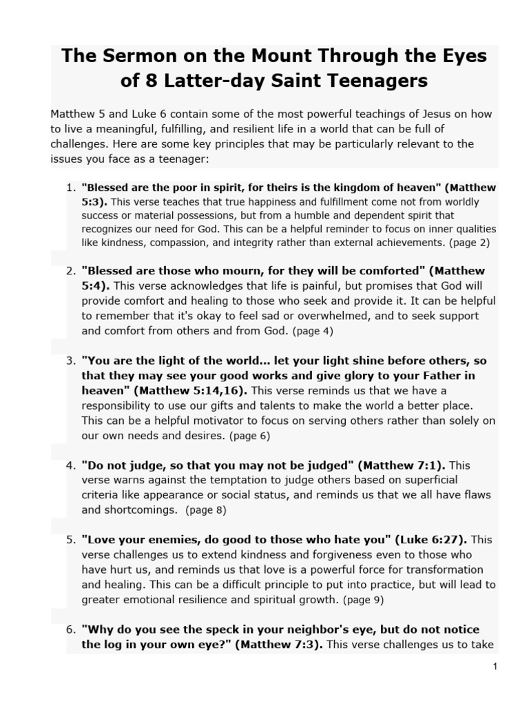 YSS Lesson: The Sermon On The Mount | PDF | Forgiveness | Contentment