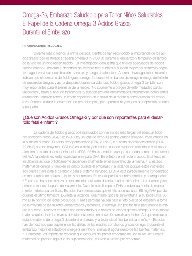 Omega 3 Durante El Embarazo. | Descargar gratis PDF | Ácido Graso Omega ...