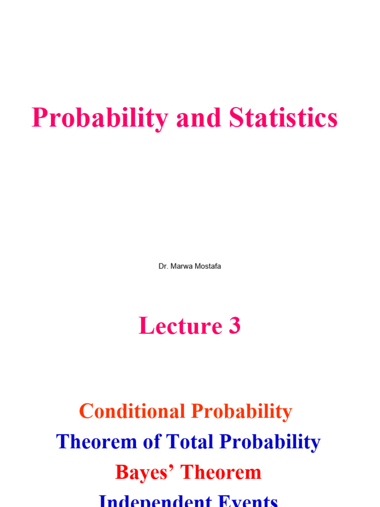Lecture 3 | PDF | Probability | Mathematical Concepts