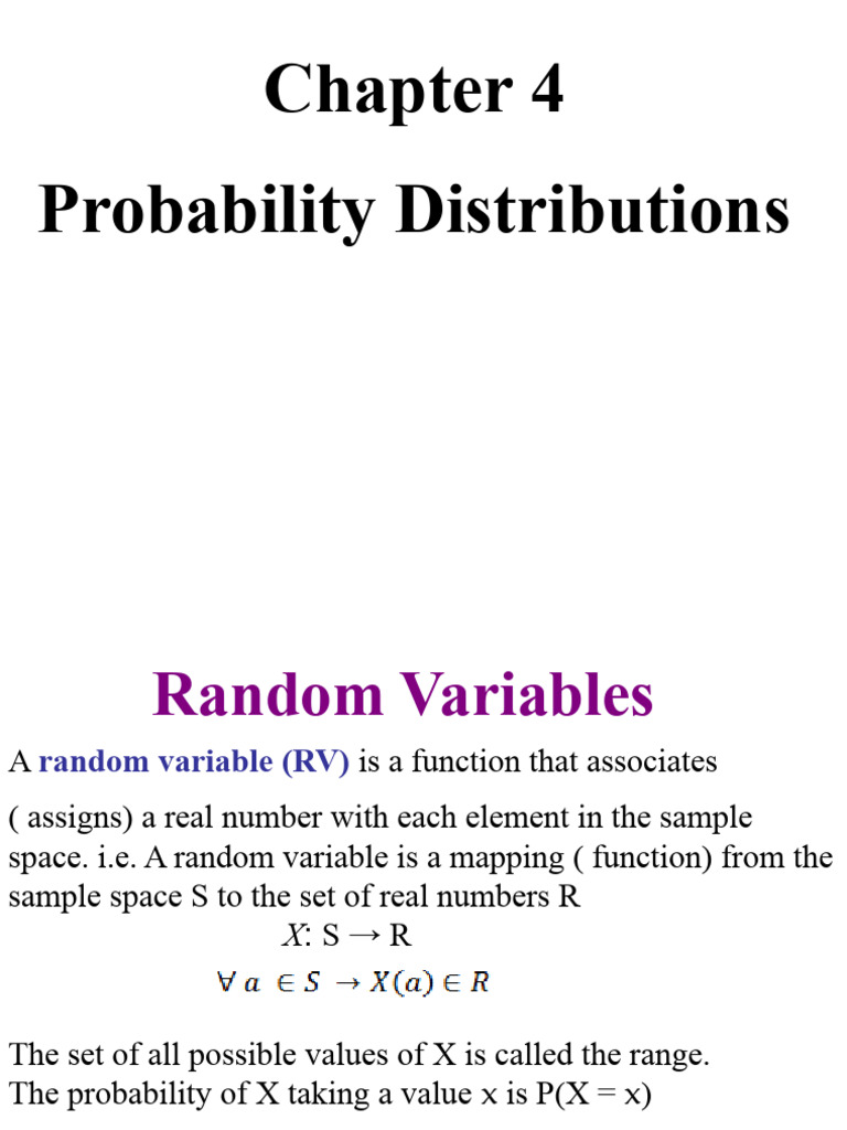Lecture 4 | PDF | Probability Distribution | Random Variable