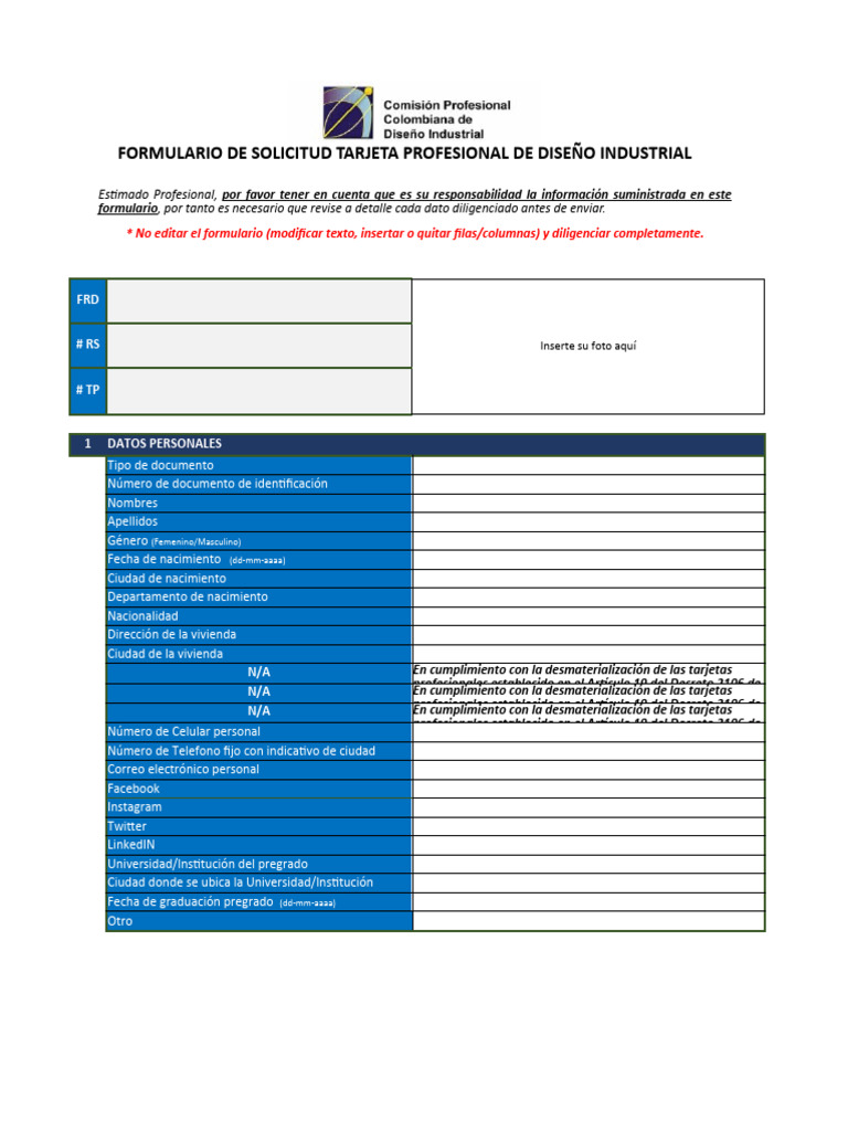 29 12 2023 Formulario de Solicitud TP CPCDI F003 v1 2024 | PDF