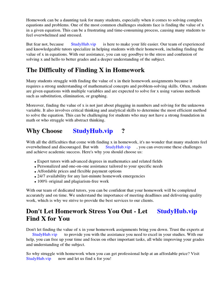 Homework Find x | PDF | Homework | Equations
