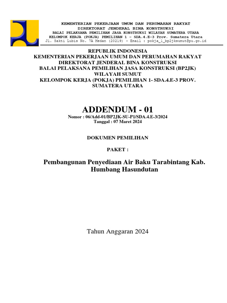 Tarabintang - Add1 - Dokumen Pemilihan | PDF
