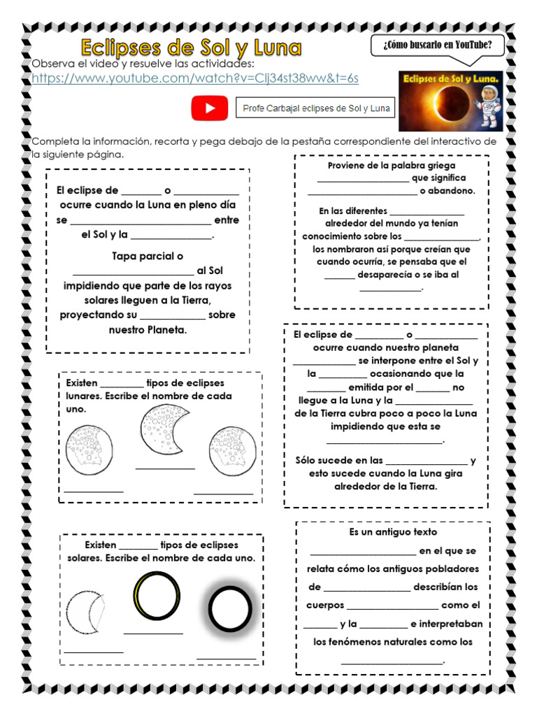 Actividades Eclipse Profe Carbajal | PDF | Luna | Eclipse