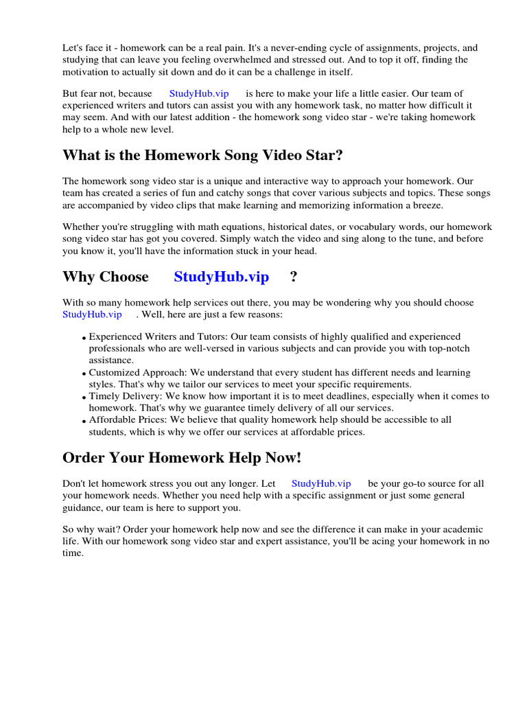 Homework Song Video Star | PDF | Safari (Web Browser) | Facebook