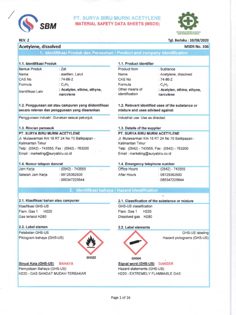 Tabung Acetylene | PDF