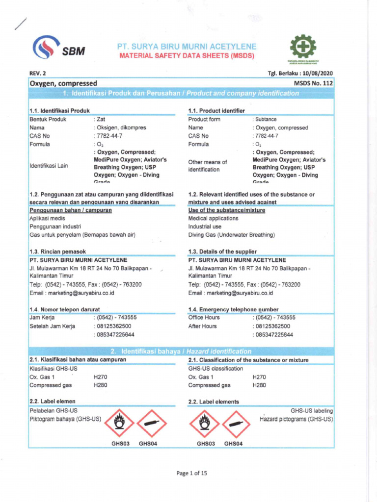 Tabung Oksigen | PDF