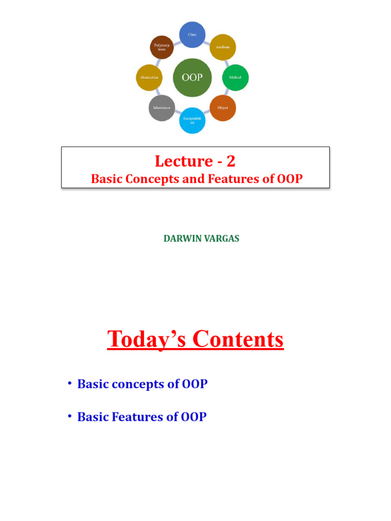 Lecture - 2-Basic Conecpts and Features of OOP | PDF