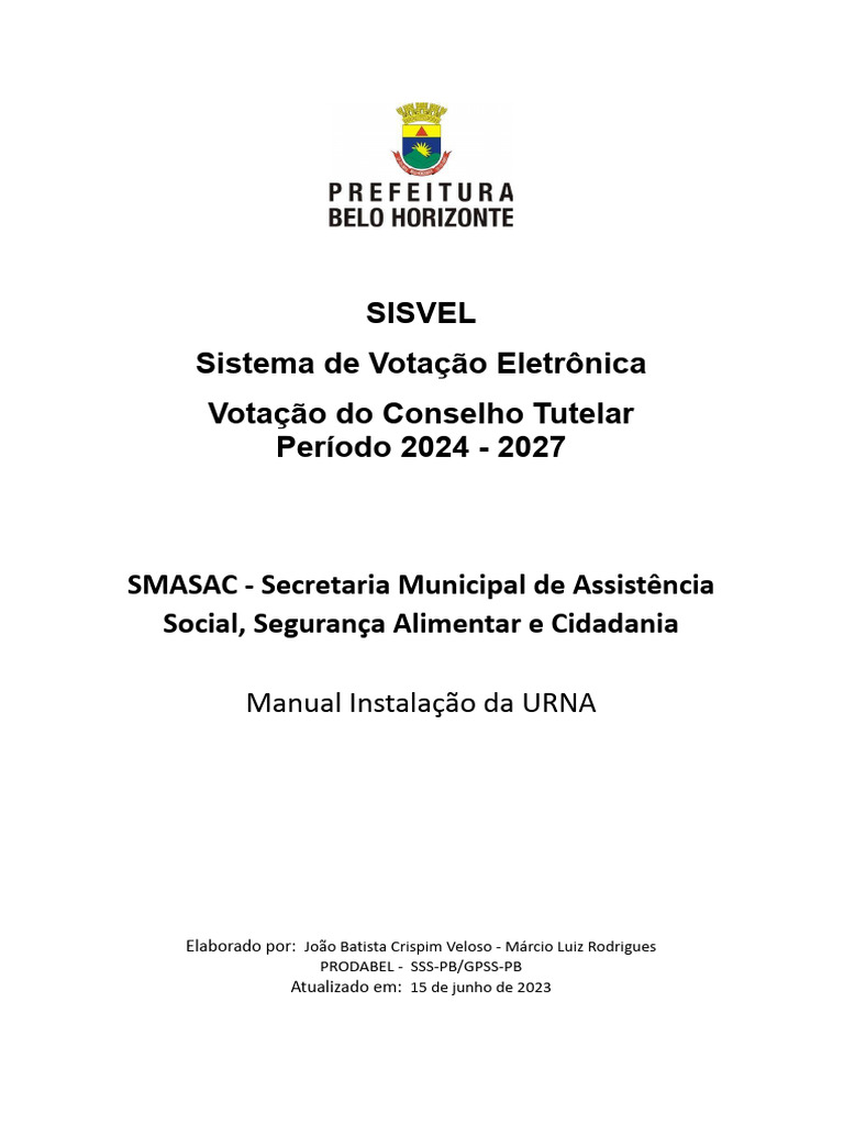 Manual SISVEL Instalacao URNA | PDF | Fazer login | Senha