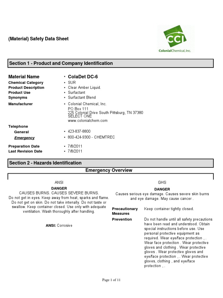 Coladet Dc-6 Ghs Sds | PDF | Fires | Volatile Organic Compound