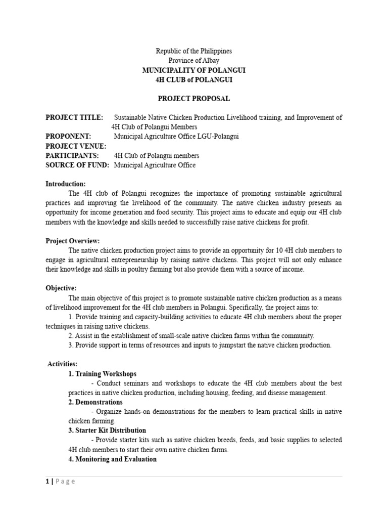 Proposal Native Chicken | PDF | Agriculture | Poultry Farming