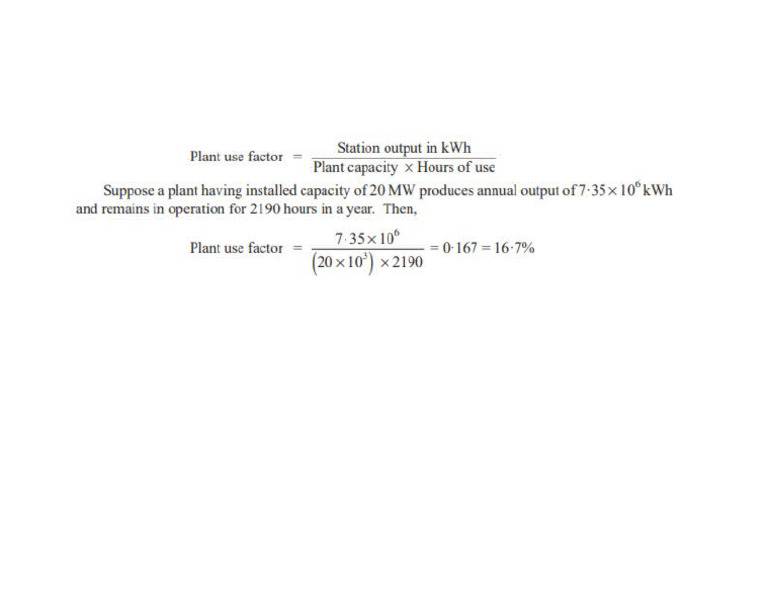 Plant use factor Formula's | PDF Plant use factor Formula's | PDF