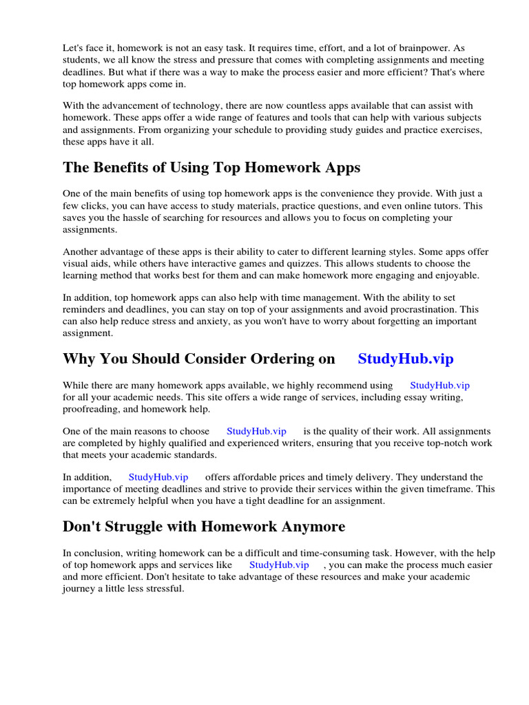 Top Homework Apps | PDF | Ios | Homework