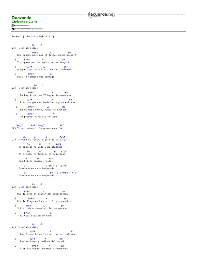 DANZANDO, Christine d'Clario_ Acordes | PDF