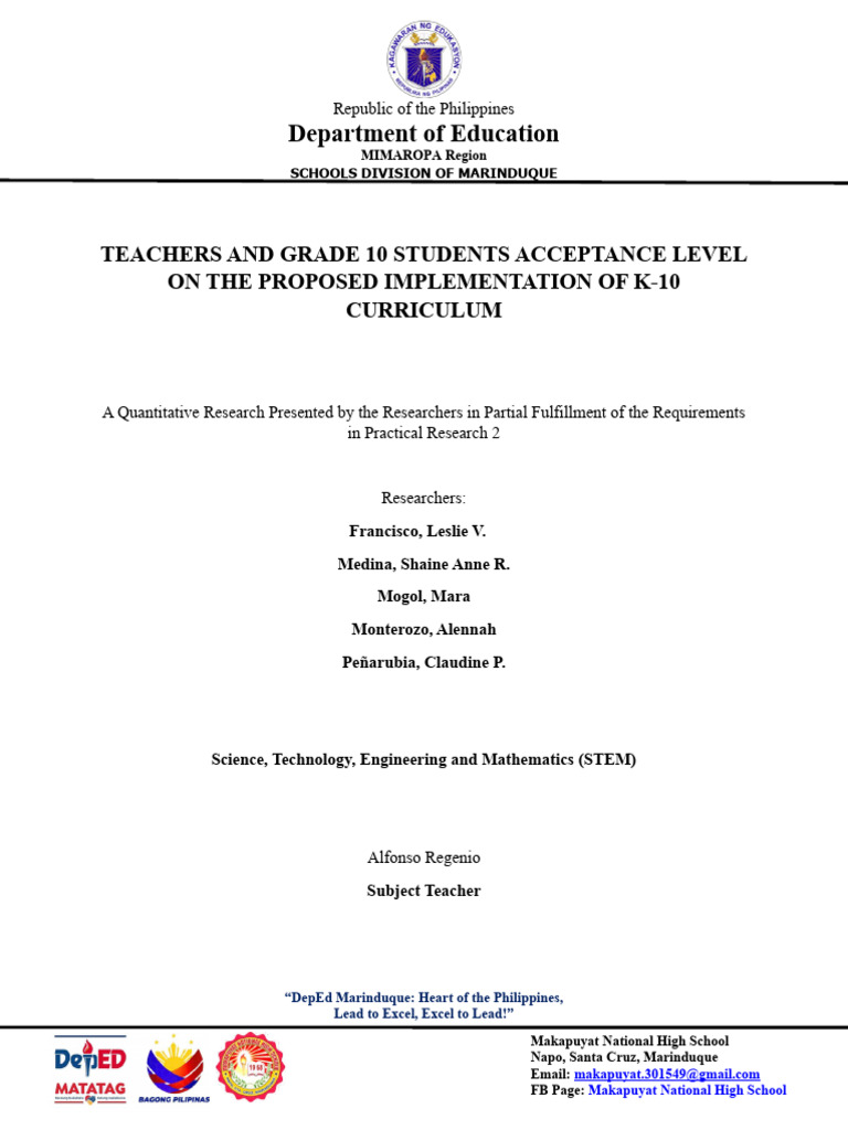 PRACTICAL RESEARCH 2 | PDF | Curriculum | Survey Methodology