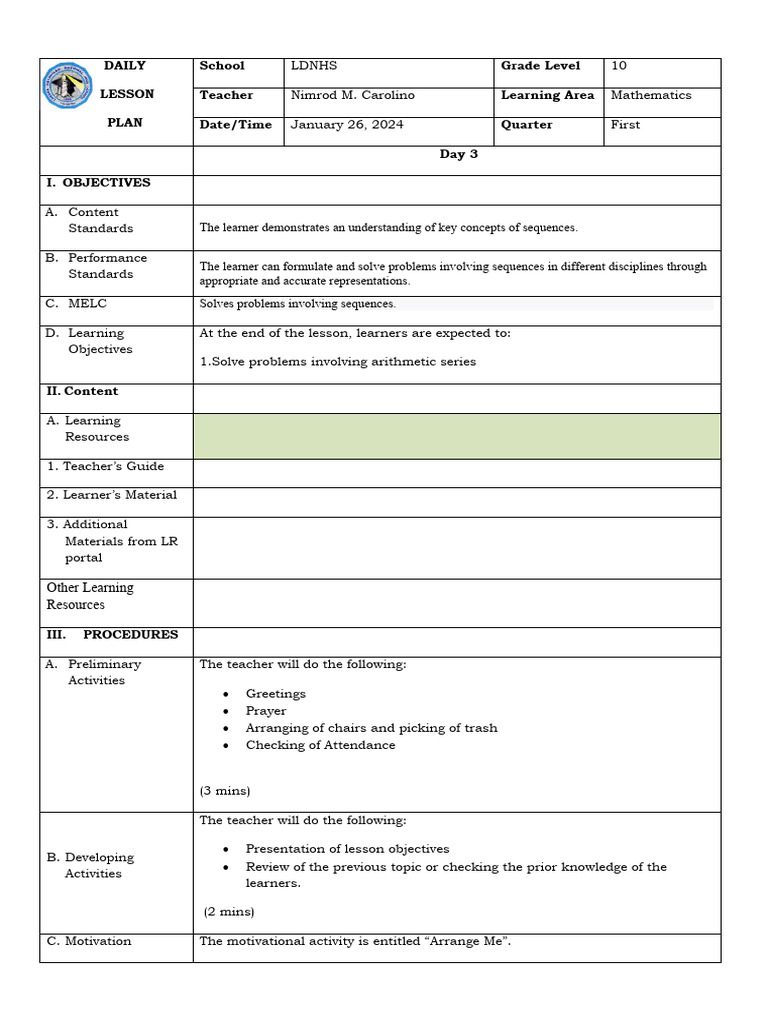 DLP Demo Teaching | PDF | Learning | Teachers