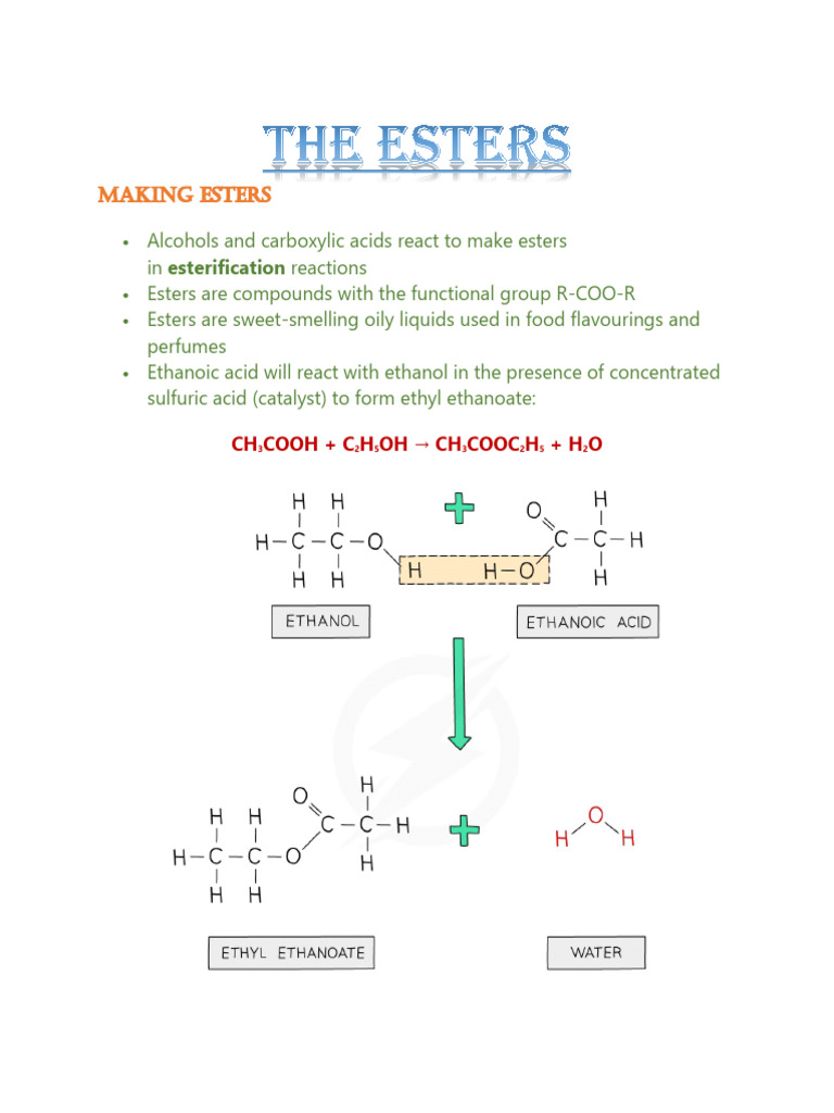 Ester Chemistry for Students | PDF | Cooking, Food & Wine