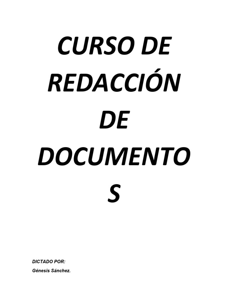 Documento para Dictar El Curso de Redacción | PDF | Ensayos | Hablar en ...