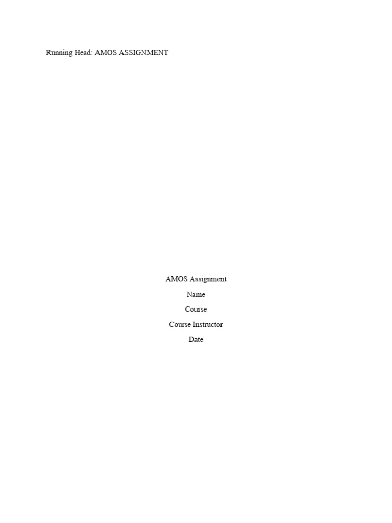 AMOS Assignment | PDF | Psychology | Behavioural Sciences