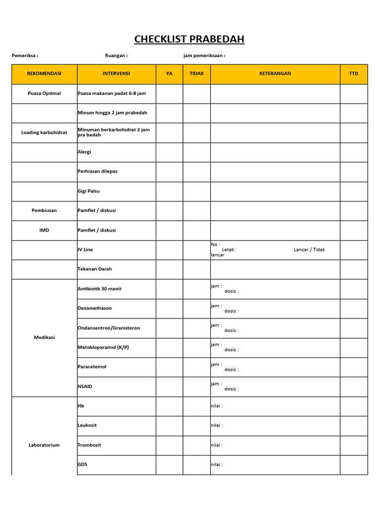 Checklist ERACS | PDF