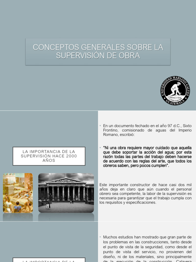 CONCEPTOS GENERALES SOBRE LA SUPERVISIÓN DE OBRA | PDF | Ingeniería