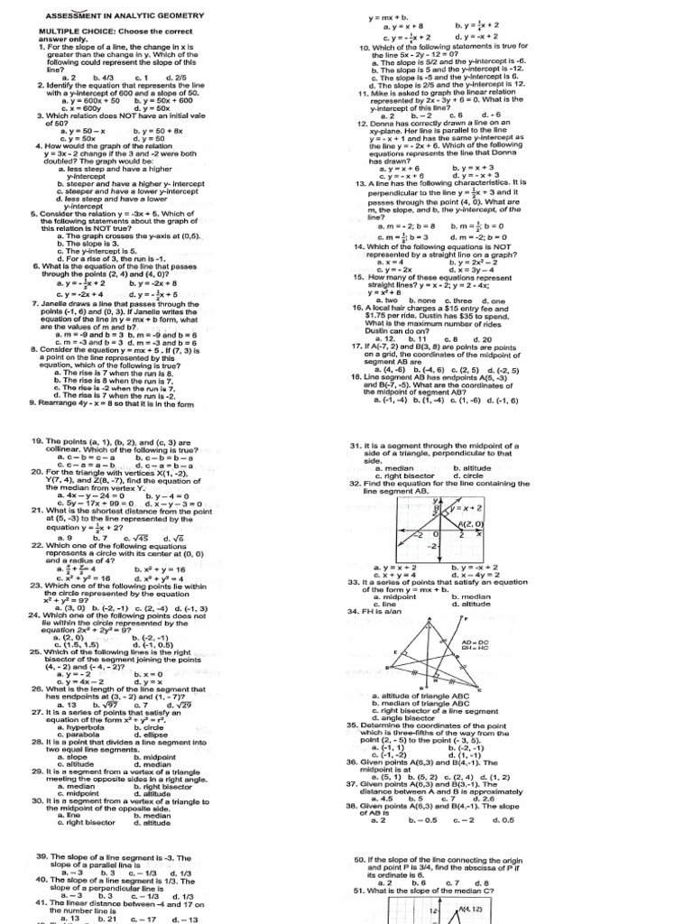Analytic Geometry Assess Pdf