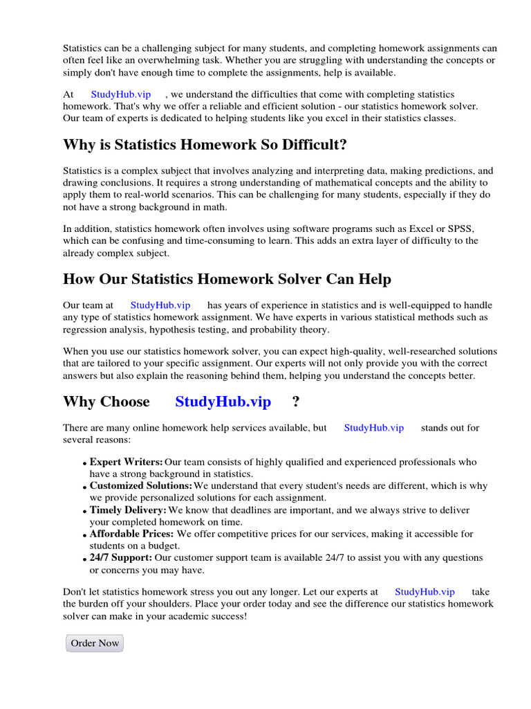 Statistics Homework Solver | PDF | Statistics | Homework
