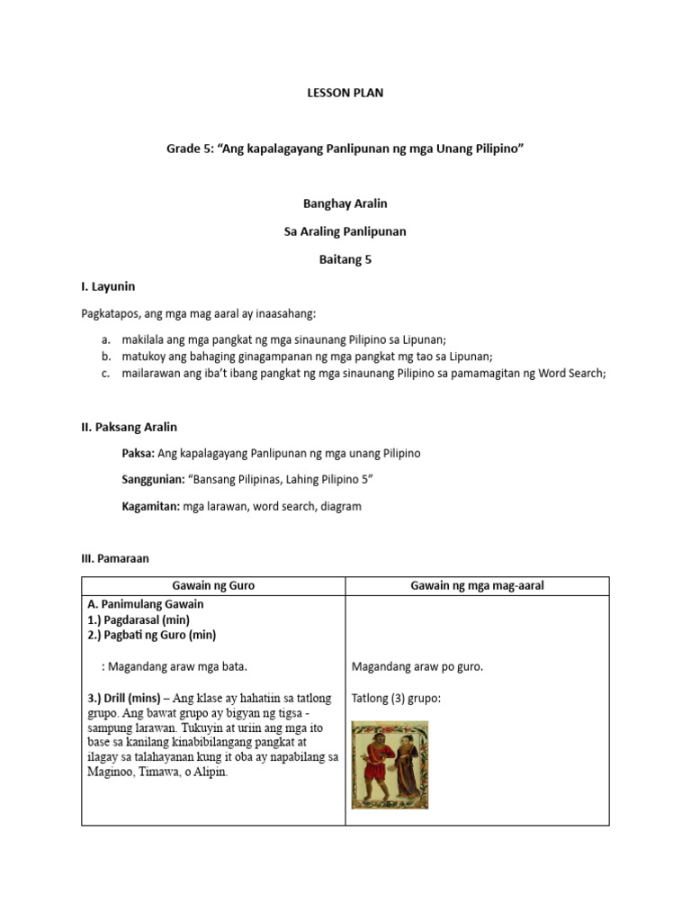 LESSON-PLAN in A.P.5 | PDF