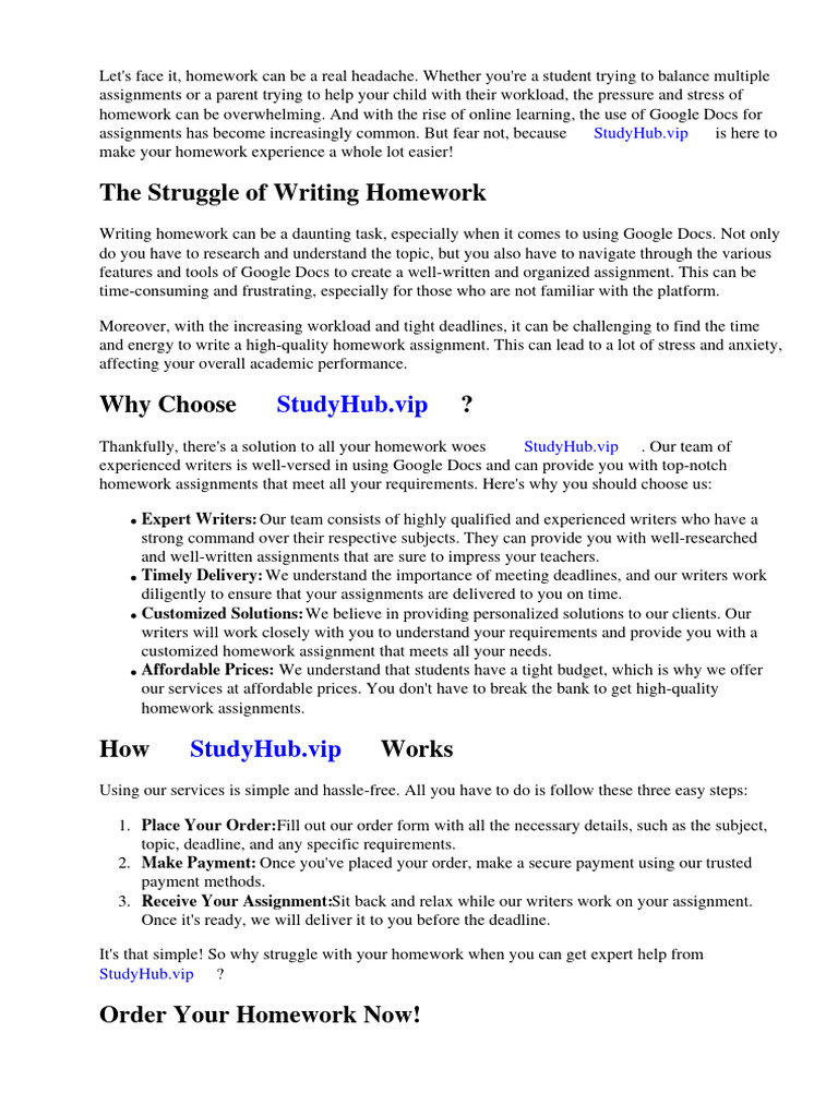 Homework Google Docs | Download Free PDF | Homework