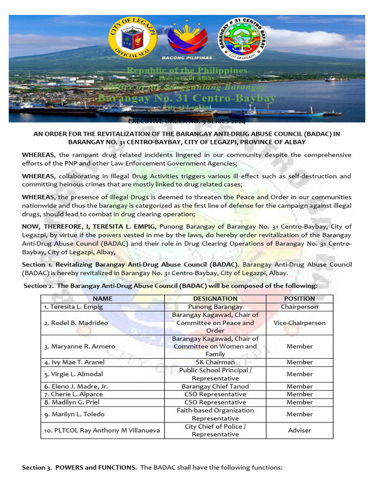 Revitalizing BADAC in Centro-Baybay | PDF | Drug Rehabilitation ...