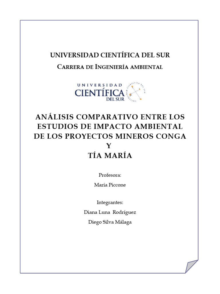 Analisis Del EIA de Tia Maria y Conga | PDF | Evaluación de impacto ...