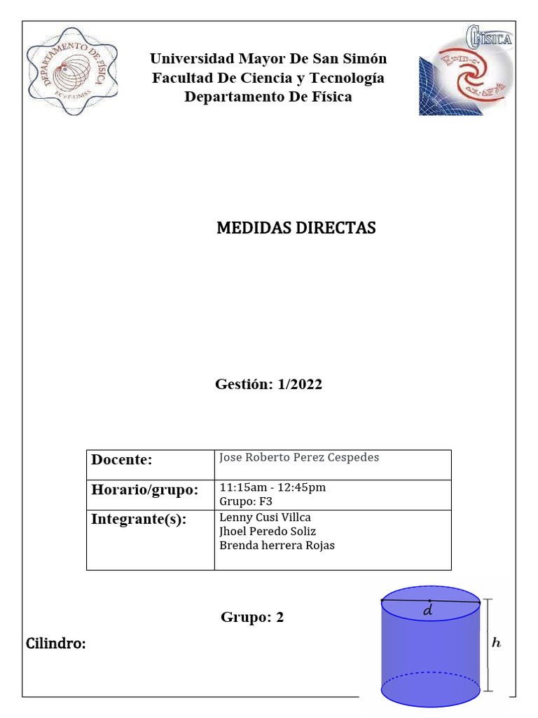 Medidas Directas | PDF | Exactitud y precisión | Teoría de la medida