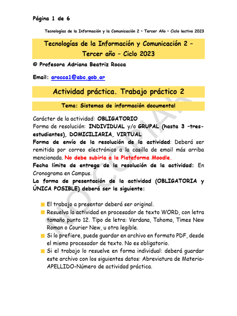TP2 Tic2 2023 | PDF | Archivo de computadora | Informática