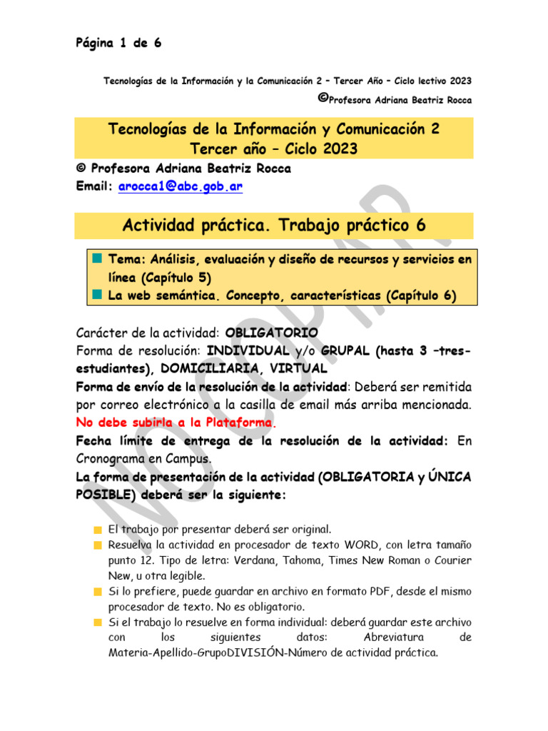 TP6 TIC2 23 Corr RoccaAB | PDF | Red mundial | Internet y web