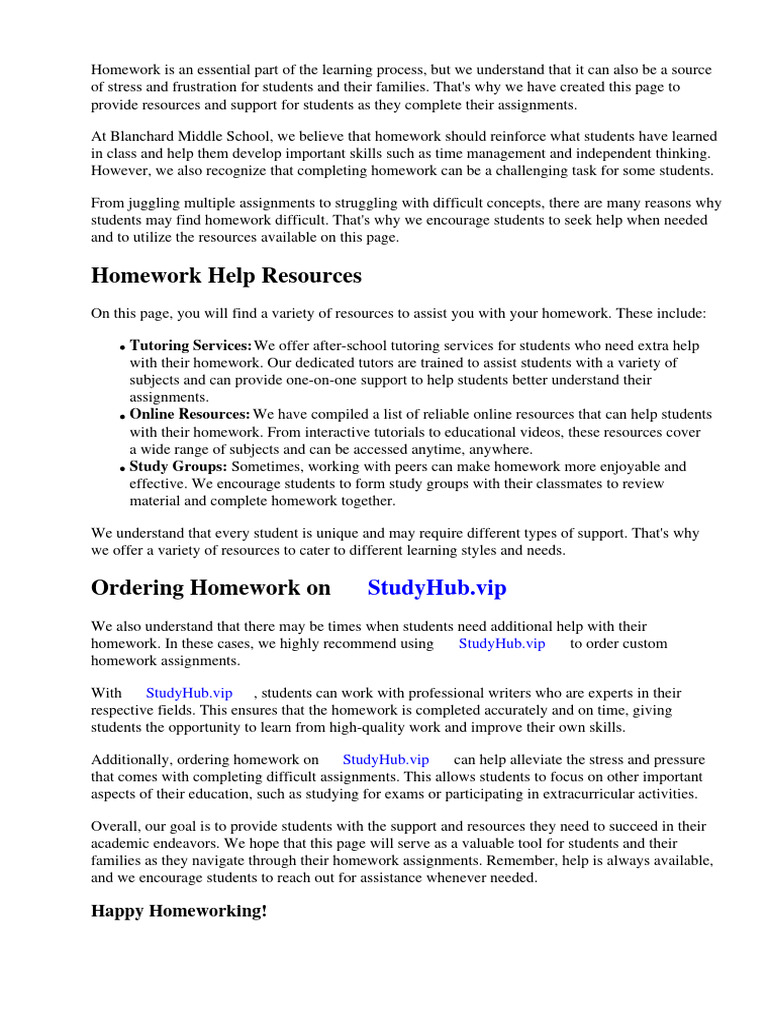 Blanchard Middle School Homework Page | PDF | Homework | Finder (Software)