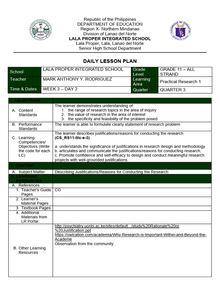 PR1 Q3 Week 3 Day 2 | PDF | Learning | Knowledge